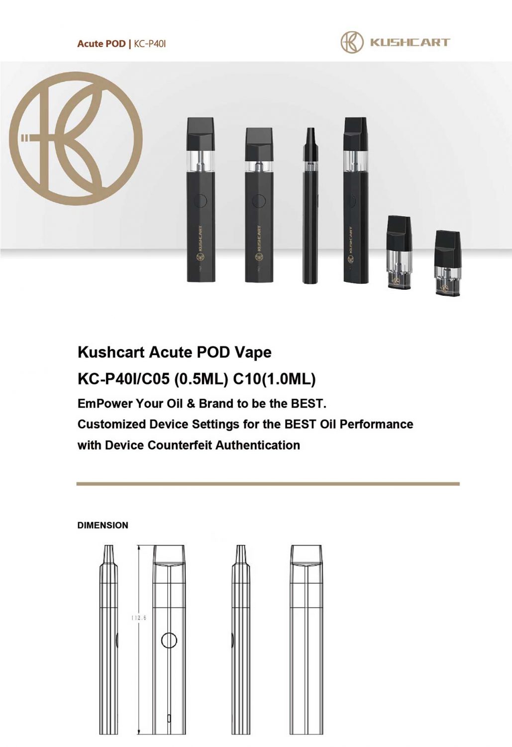 Acute 360 visible tank POD | Kushcart