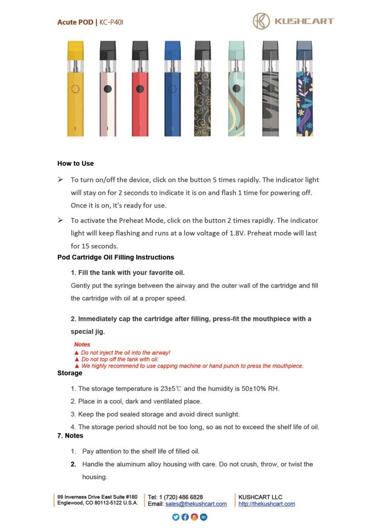 Acute 360 visible tank POD | Kushcart